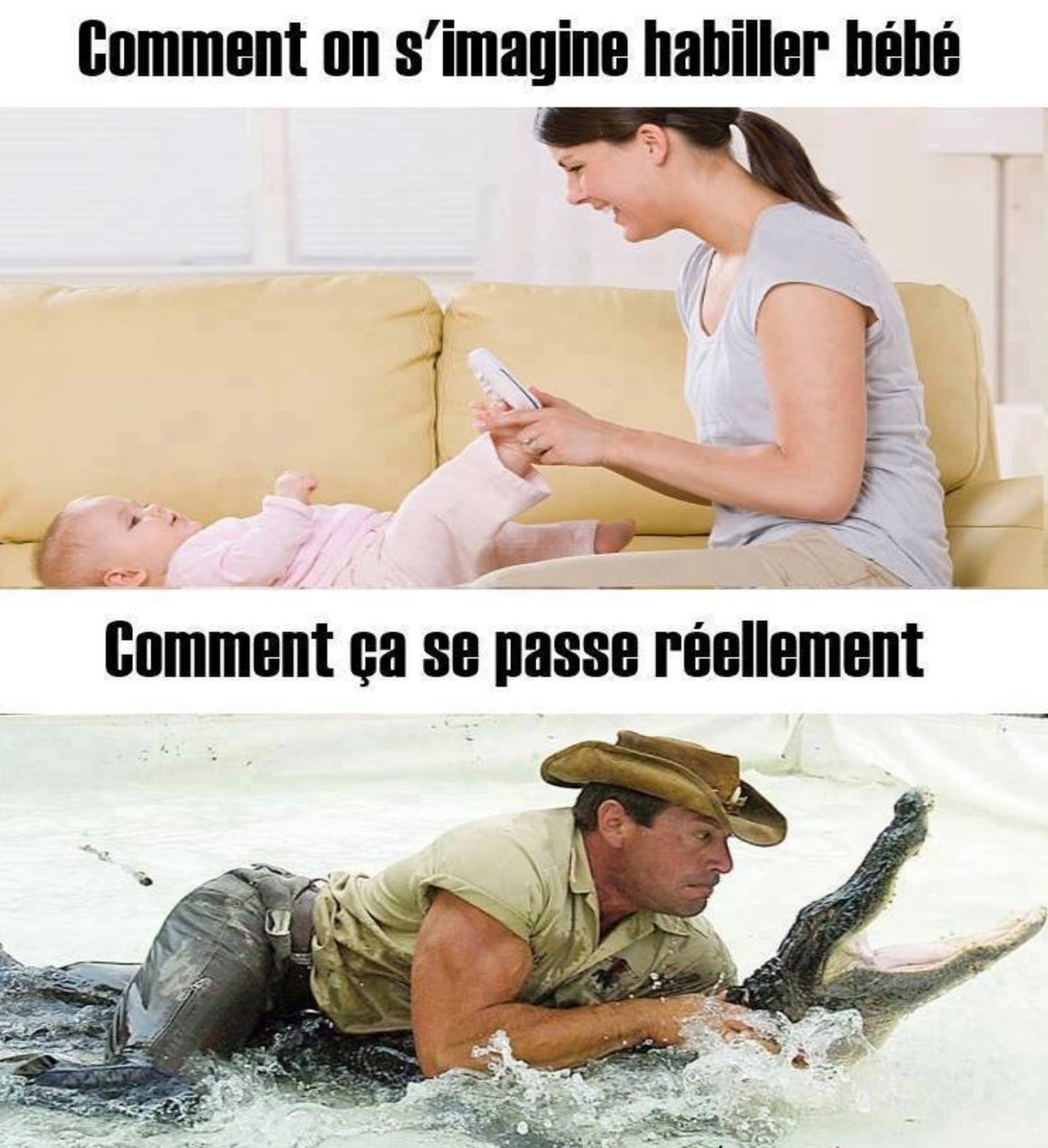 Comment on s’imagine habiller bébé - Humour-France.fr