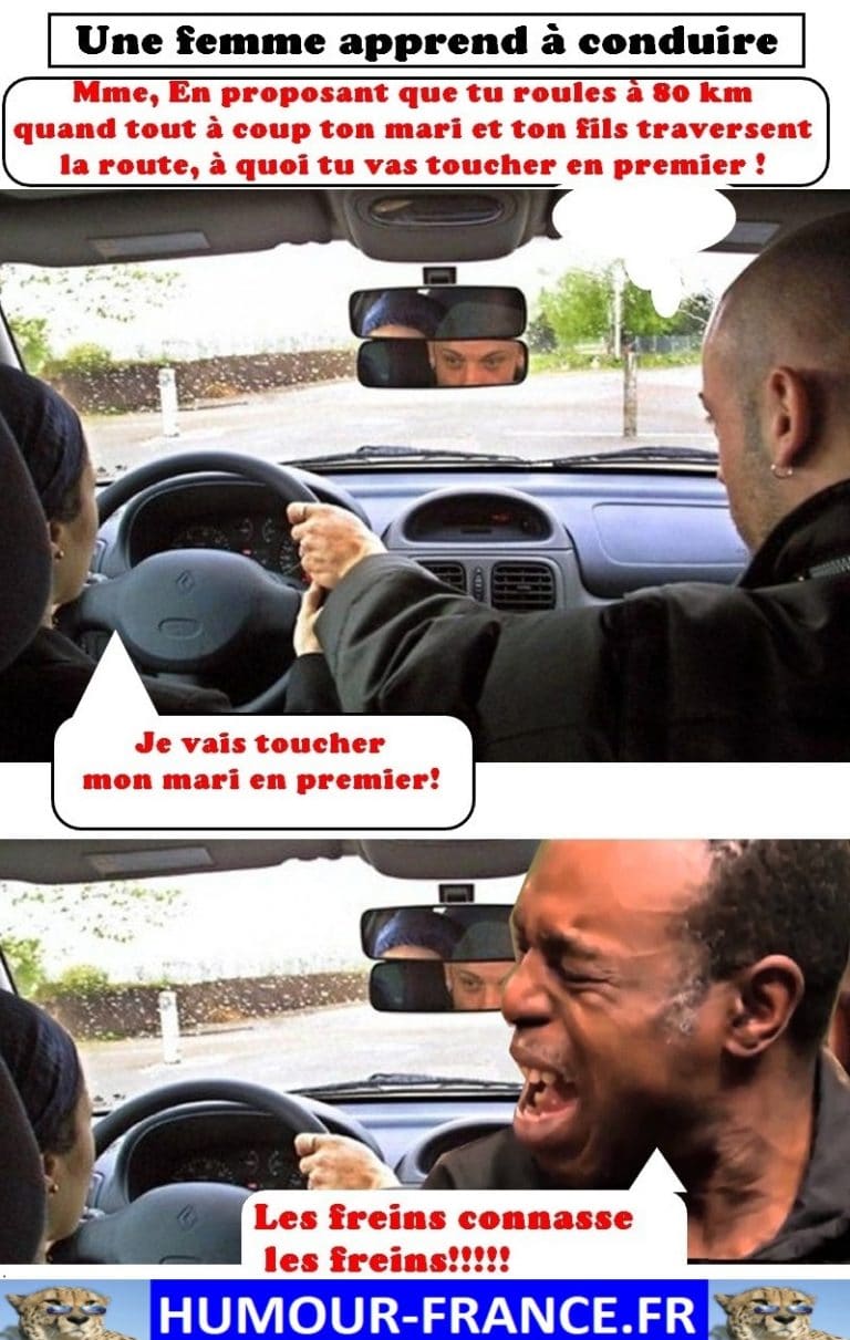 Une femme apprend à conduire. - Humour-France.fr
