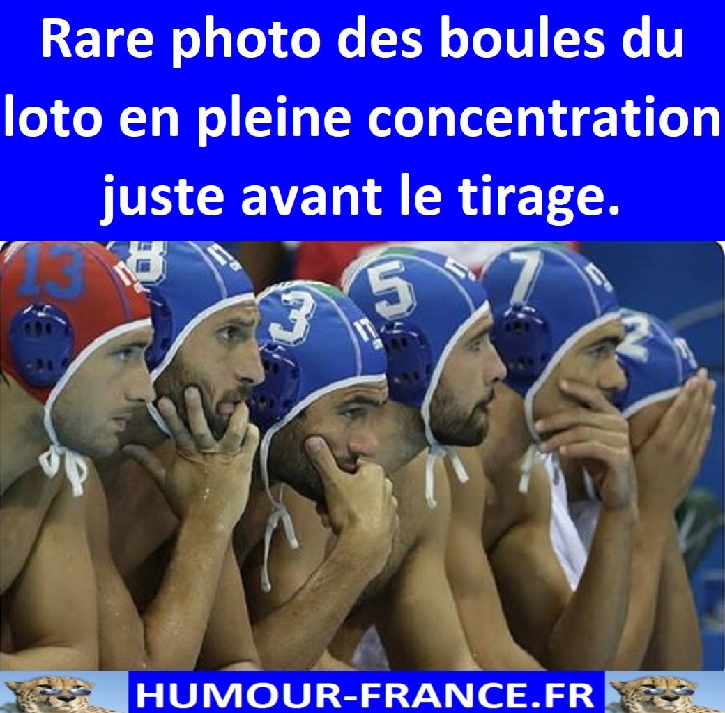 Rare photo des boules du loto en pleine concentration juste avant