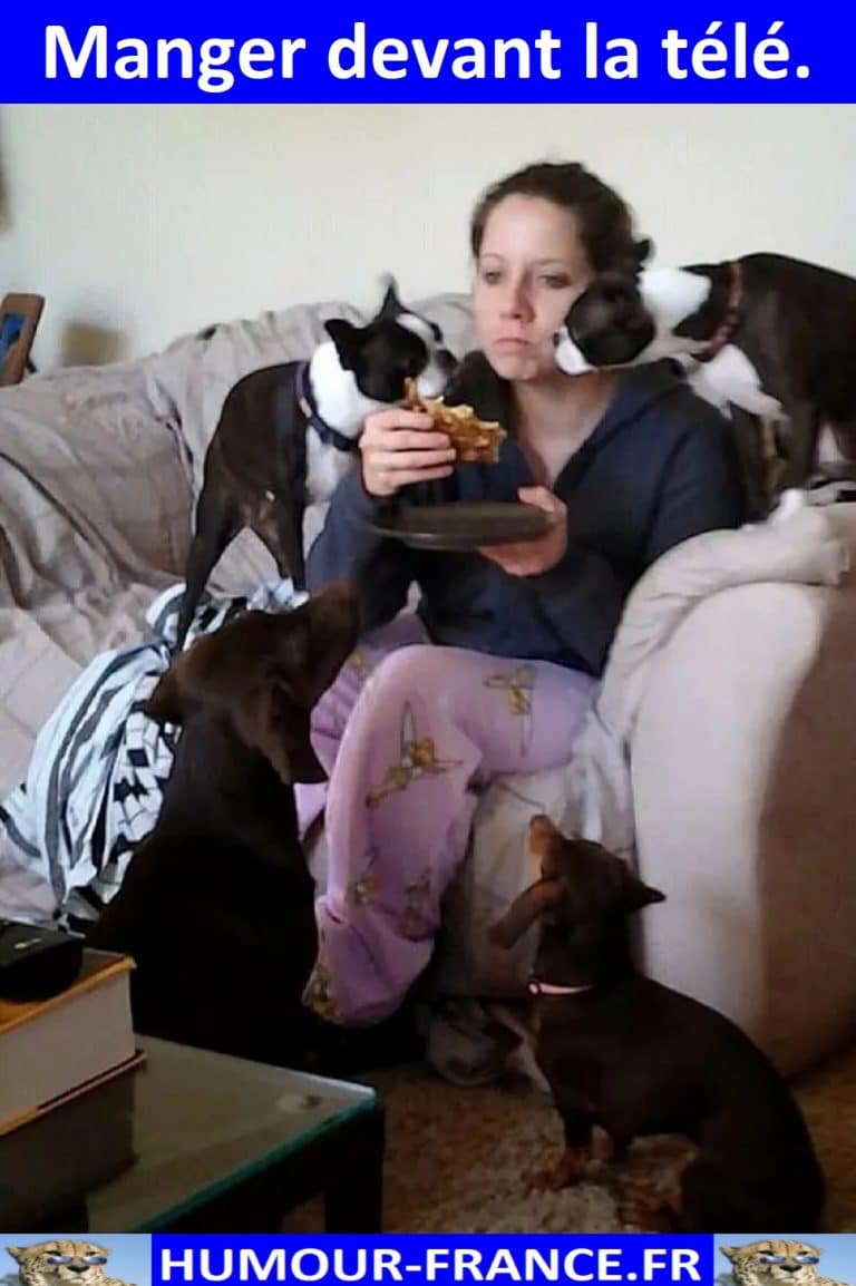 Manger devant la télé. - Humour-France.fr