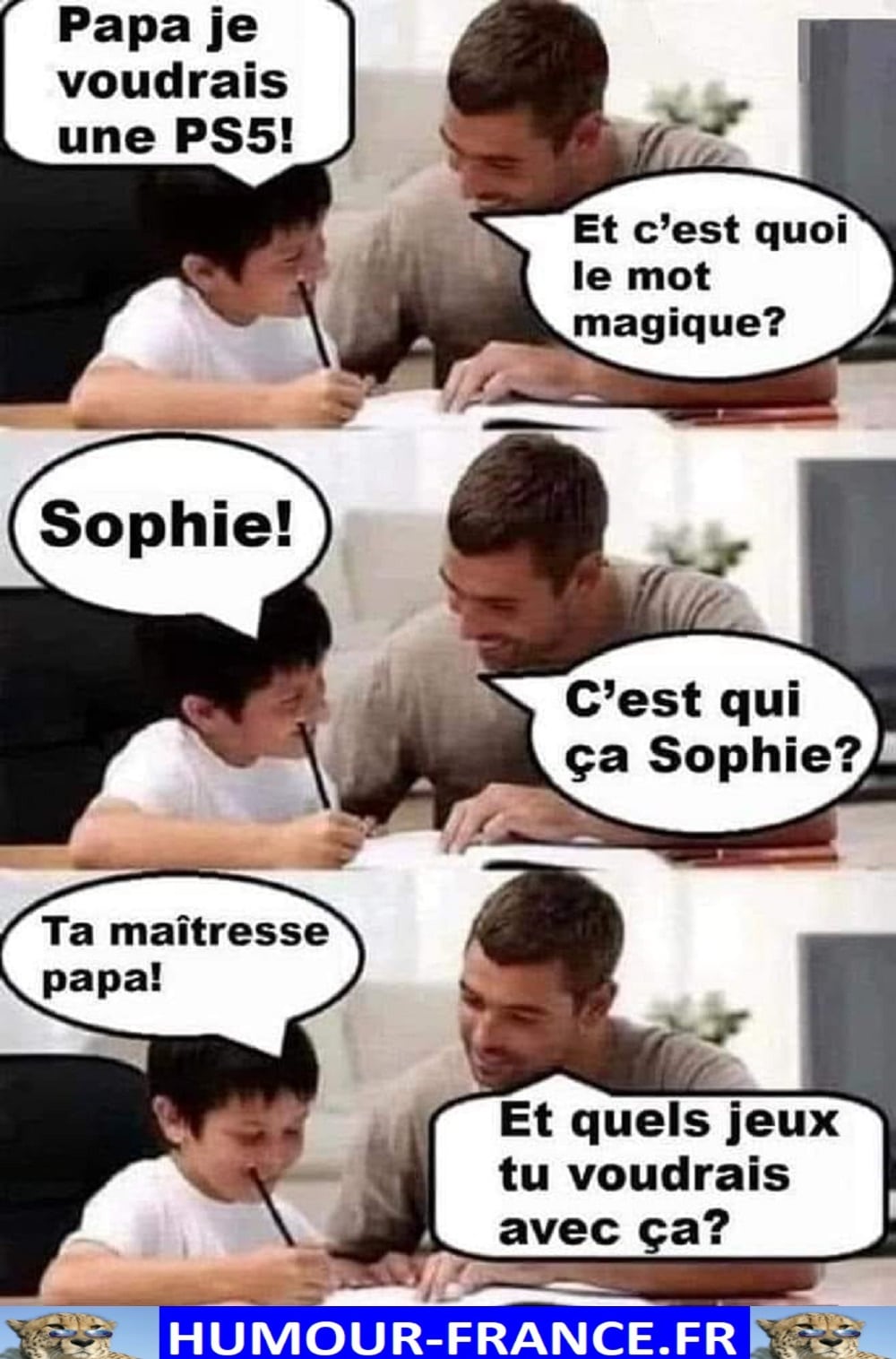 Papa je voudrais une PS5 ! - Humour-France.fr