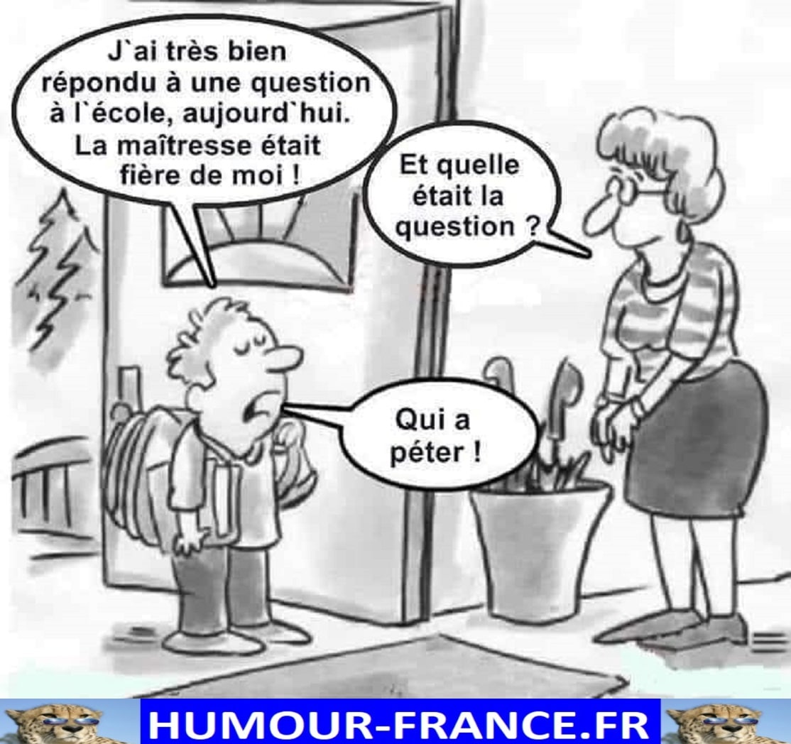 J’ai très bien répondu à une question à l’école, aujourd’hui.