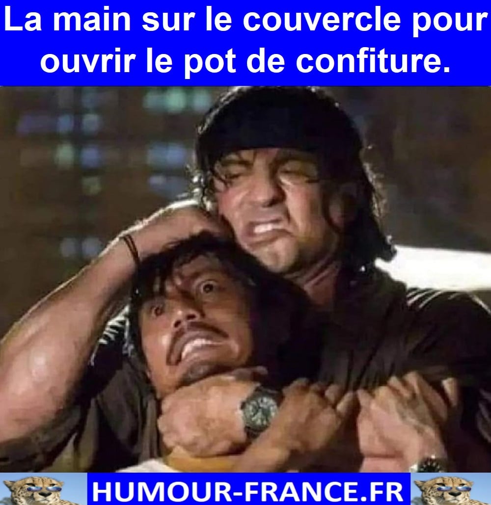 La main sur le couvercle pour ouvrir le pot de confiture. - Humour ...