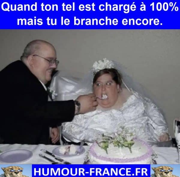 Quand ton tel est chargé à 100% mais tu le branche encore. - Humour ...
