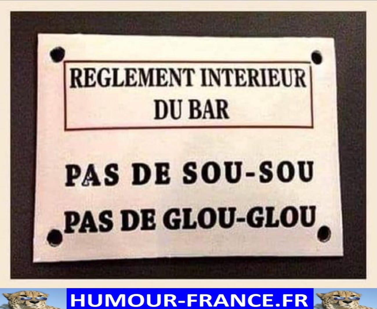 Règlement intérieur du bar. - Humour-France.fr