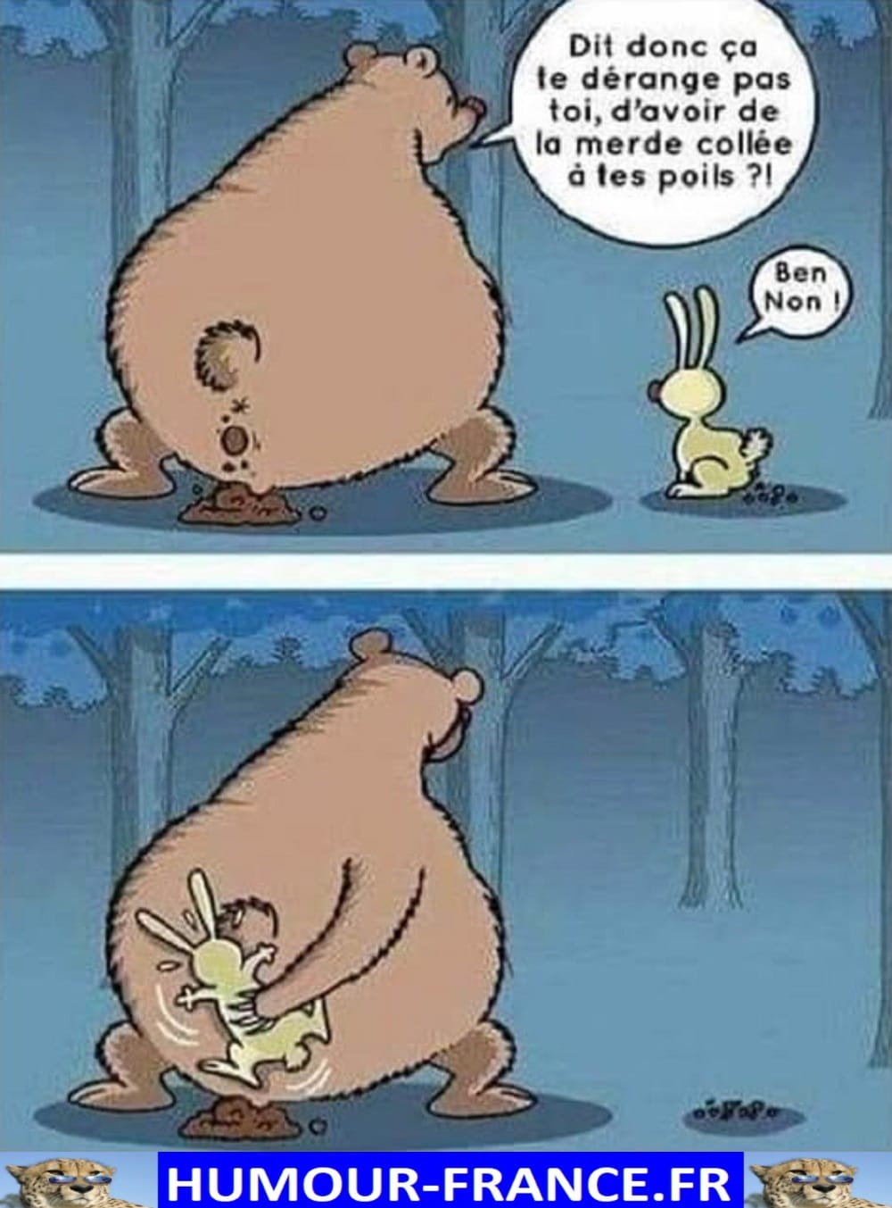 Dit donc ça ne te dérange pas toi, d’avoir de la merde collée à tes